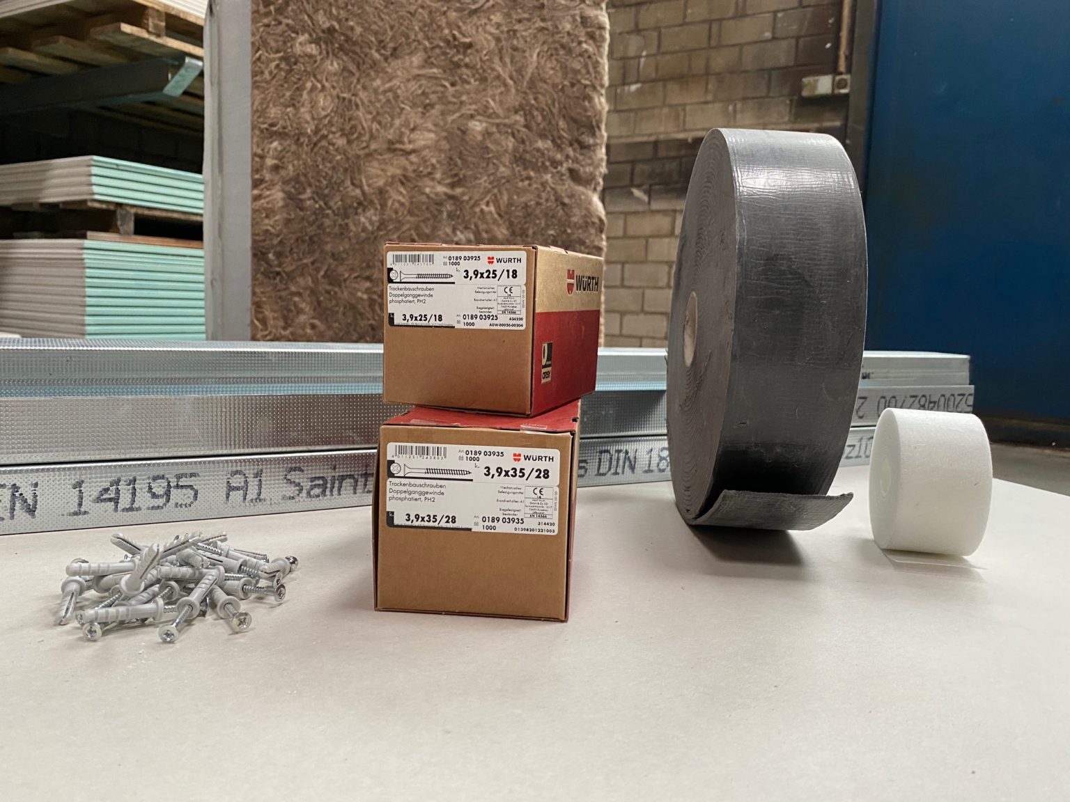 Materialpaket Montagewand CW75/125, beidseitig doppelt beplankt, GKB 12 ...
