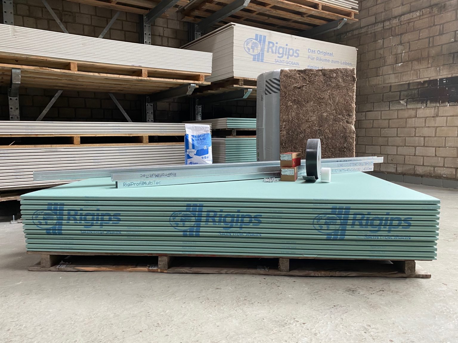 Materialpaket Montagewand CW75/125 beidseitig doppelt beplankt, RBi 12 ...